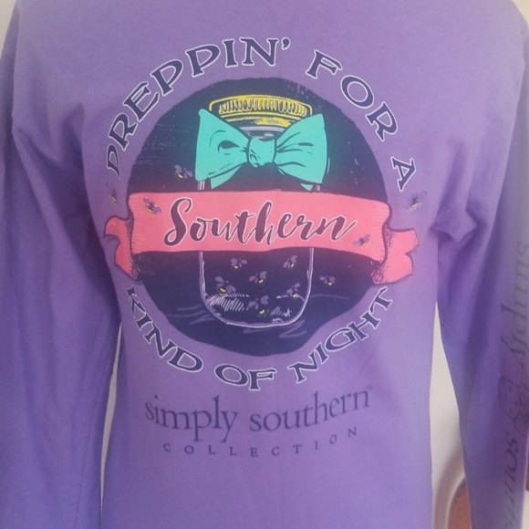 Simply Southern | Tops | Purple Simply Souther Preppy Tee S | Poshmark